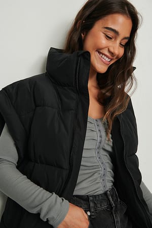 Closure Detail Rib Top Grey | NA-KD