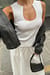 Deep Neck Knitted Top White | NA-KD