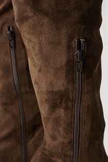 Overknee-Stiefel Aus Wildlederimitation Braun | NA-KD