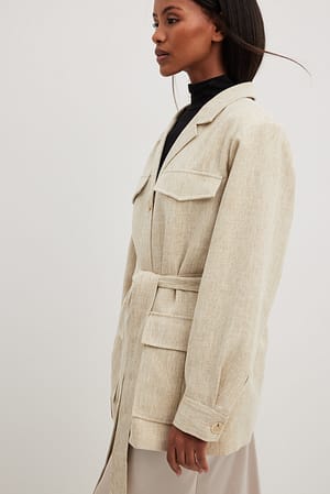 Front Pocket Jacket Beige | NA-KD