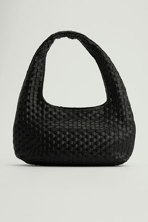 Mini Braided Shoulder Bag Black | NA-KD