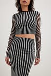 Printed Fitted Mesh Skirt Stripe | NA-KD