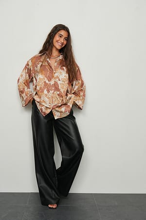 Printed Satin Shirt Multicolor | NA-KD