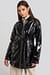 Shiny Contrast Seam Pu Jacket Schwarz | NA-KD