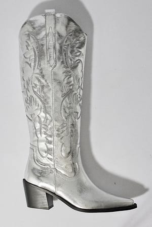Silver Cowboy Boots Silver | NA-KD