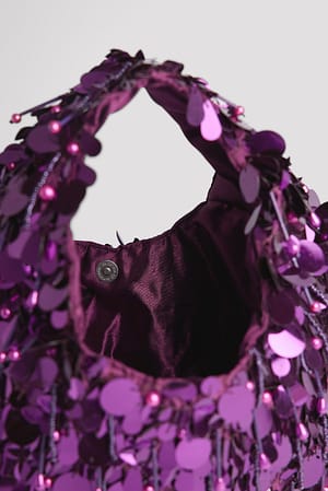 Triangular Sequin Bag Purple | NA-KD