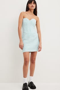 Tweed Mini Dress Blue | NA-KD