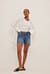 V-Shaped Waist Denim Shorts Blue | NA-KD