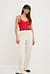 Ribbed Knitted Deep Back Top Red | NA-KD