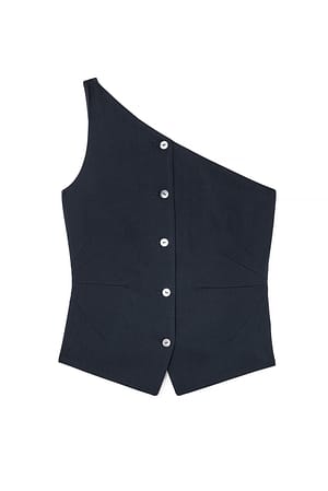 One Shoulder Vest Blue | NA-KD
