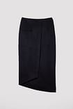 Overlap Front Slit Midi Skirt Black | NA-KD