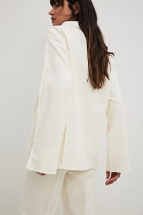 Oversized Detail Shirt Offwhite | NA-KD
