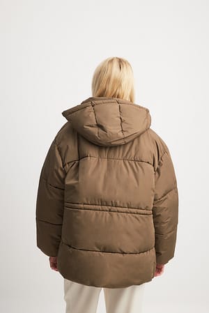 Oversized Padded Jacket Brown | NA-KD