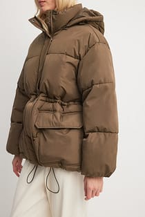 Oversized Padded Jacket Brown | NA-KD