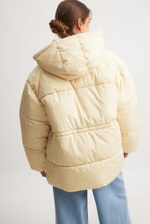 Oversized Padded Jacket Beige | NA-KD