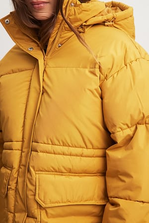 Oversized Padded Jacket Yellow | NA-KD