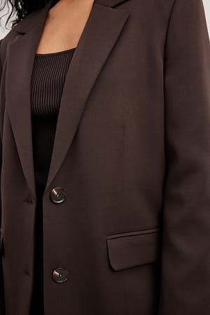 Oversized Seamline Detail Blazer Brown | NA-KD