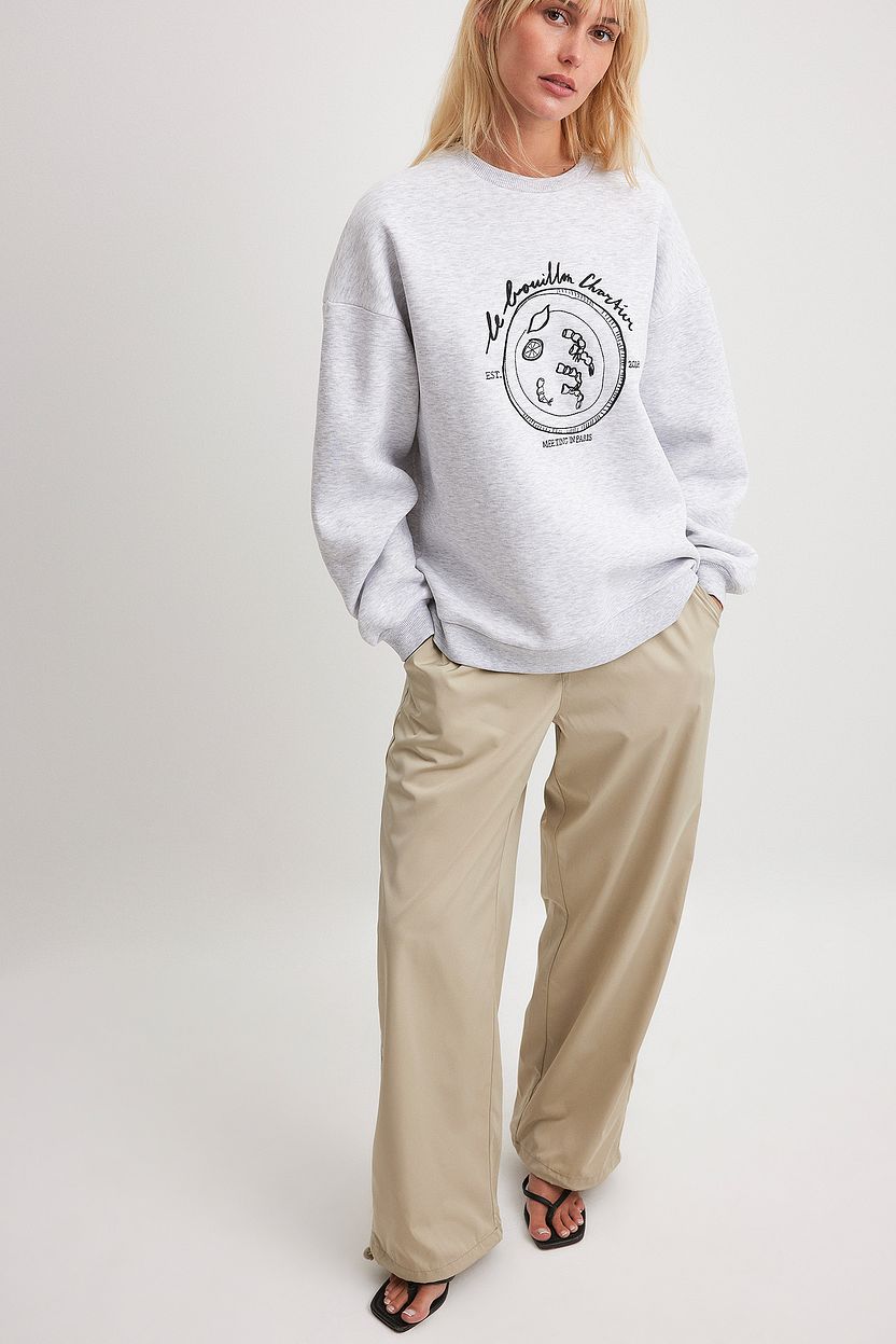 Oversized Sweatshirt Grey | NA-KD