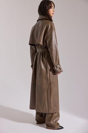 Pu Trench Coat Brown | NA-KD