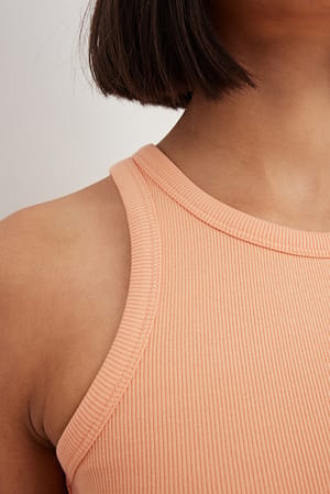 Ribbed Tank Orange | NA-KD