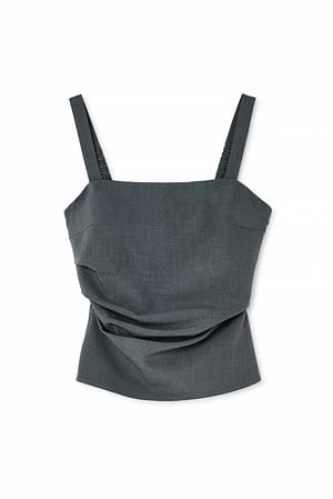 Ruched Waist Tailored Singlet Grey | NA-KD