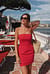 Scallop Hem Mini Dress Red | NA-KD