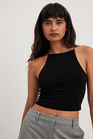Spaghetti Strap Singlet Black | NA-KD