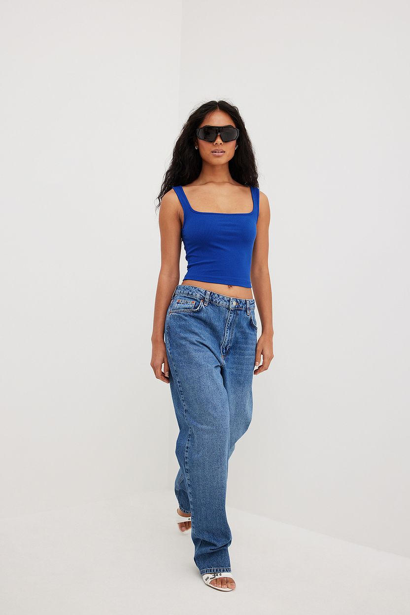 Squared Neck Singlet Blue | NA-KD