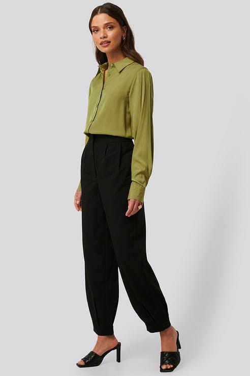 Cocoon Elastic Suit Pants Schwarz | na-kd.com