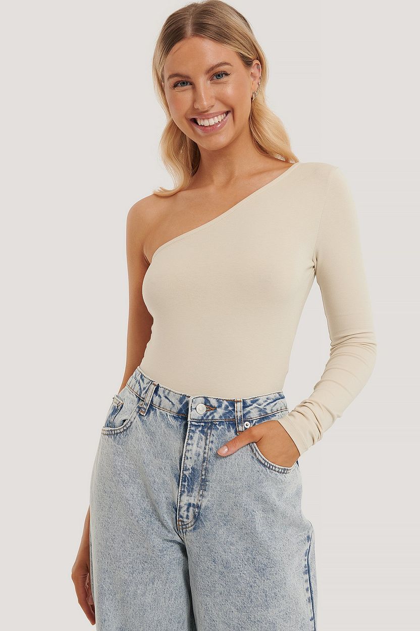 One Shoulder Body Beige | na-kd.com