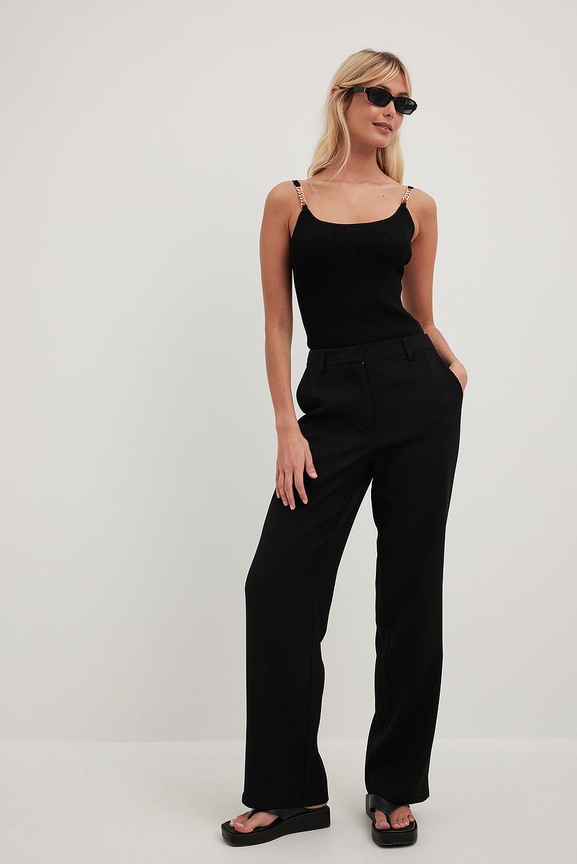 Straight Leg Suit Pants Black | NA-KD