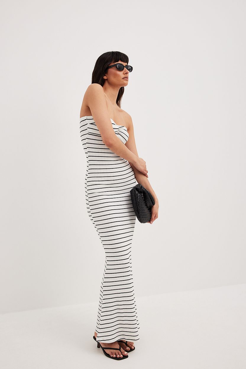 Front Twist Maxi Tube Dress Stripe | NA-KD