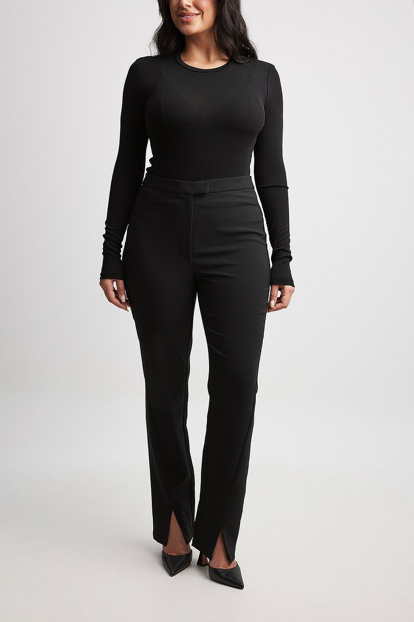 Front Slit Suit Pants Black | NA-KD