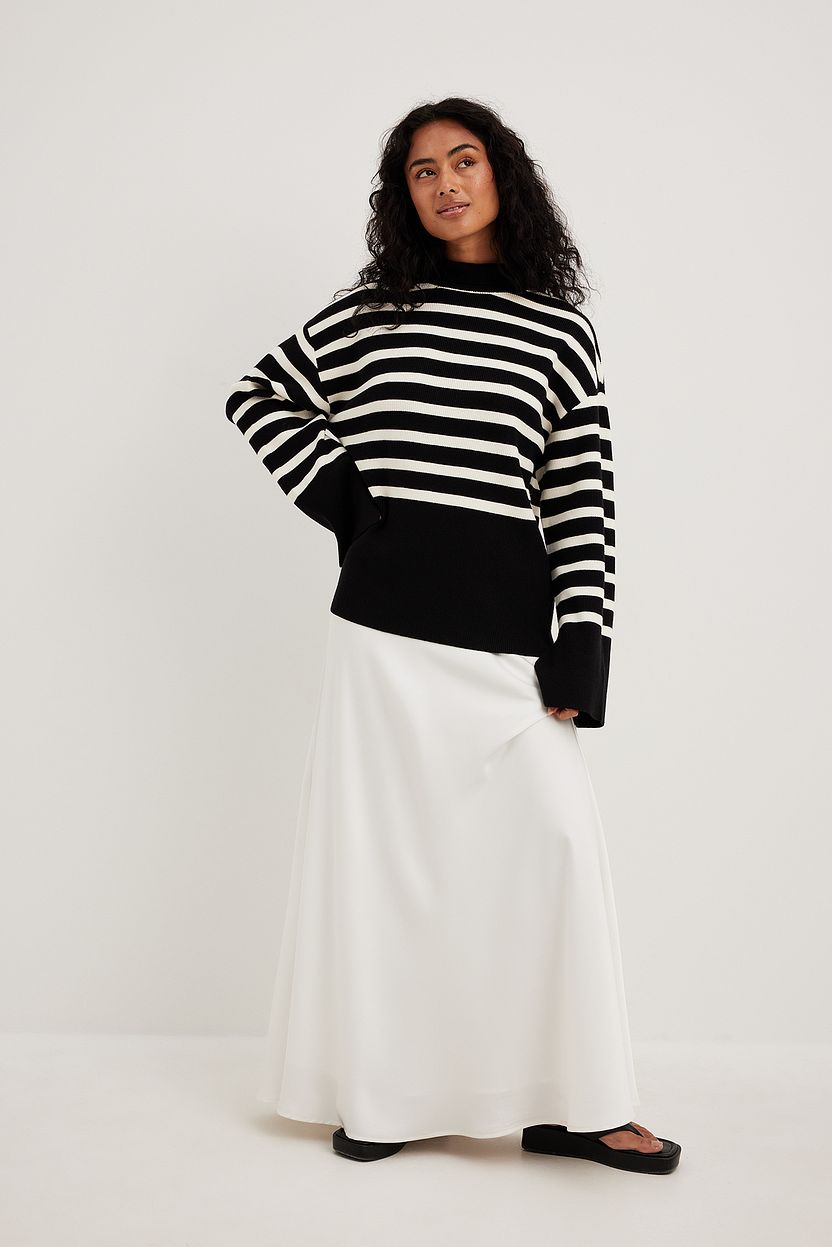 Denim Slit Maxi Skirt White Na Kd