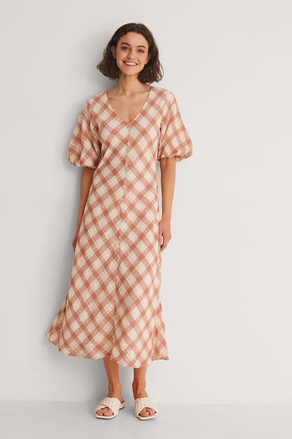 Check Maxi Dress Checkered | na-kd.com
