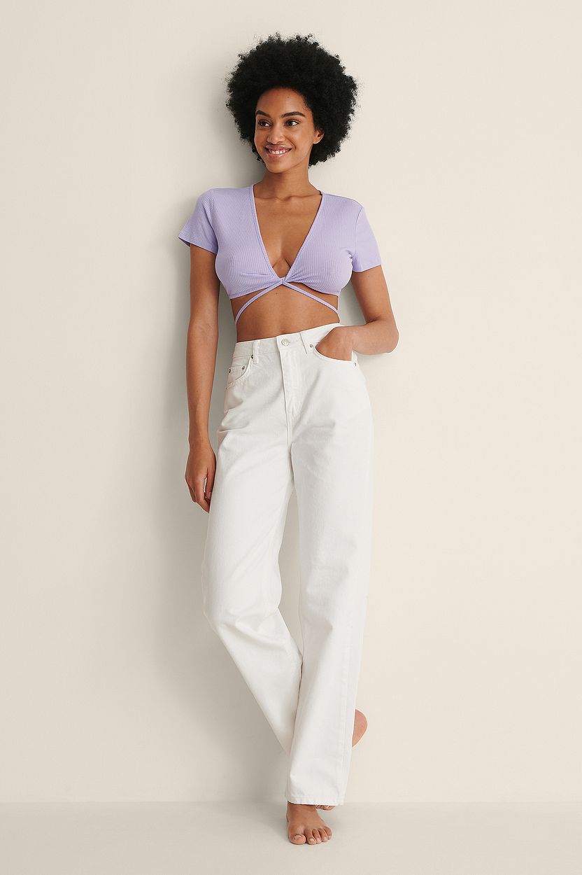 Rib Knot Detail Top Purple | NA-KD