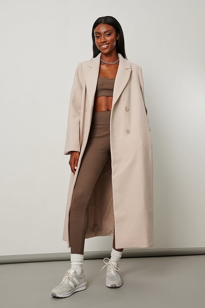 Double Button Coat Beige | na-kd.com