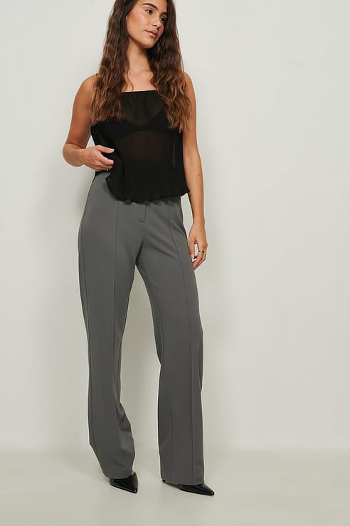 Back Slit Suit Pants Grey | na-kd.com