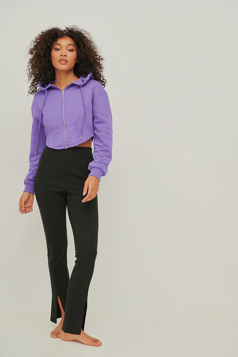Front Slit Suit Pants Black | NA-KD
