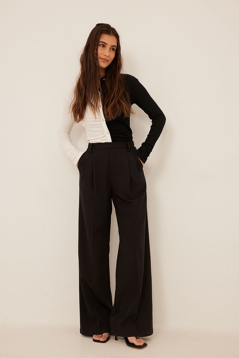 Mid Rise Suit Pants Black | NA-KD