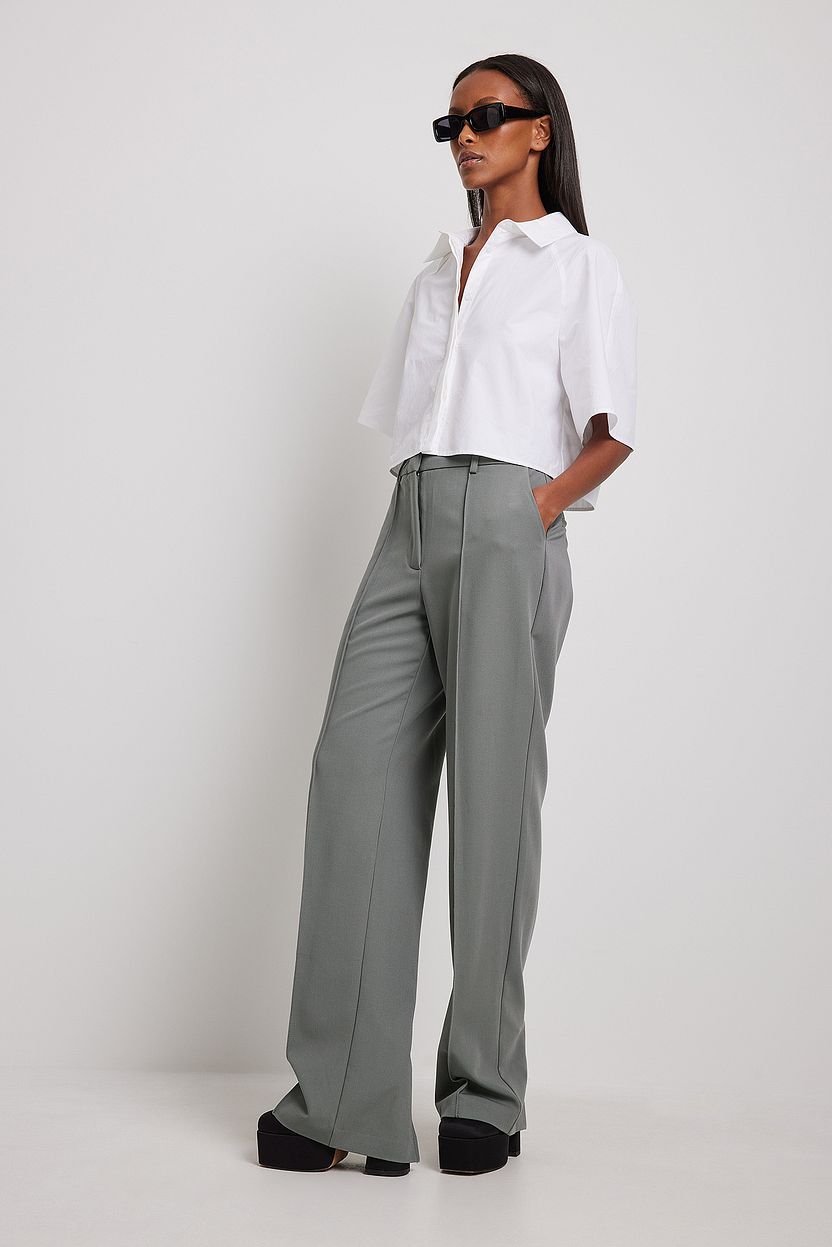 Back Slit Suit Pants Grey | NA-KD