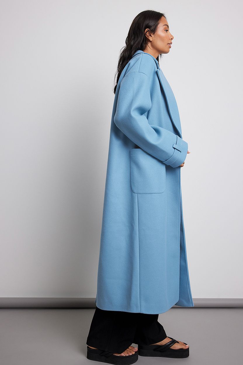 One Button Closure Coat Blue | NA-KD