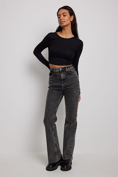 Back Detailed Strap Top Black | NA-KD