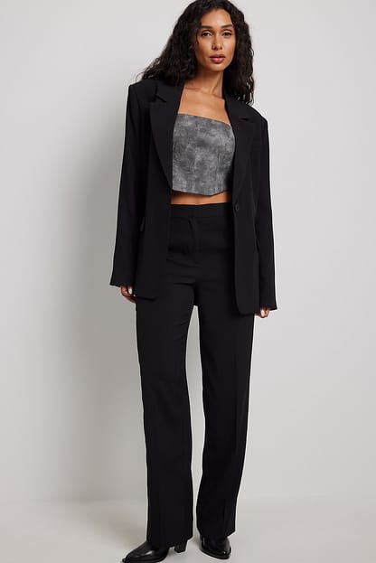 Cropped Corset Top Grey | NA-KD