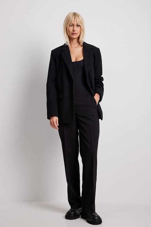 Oversized Twill Blazer Black | NA-KD