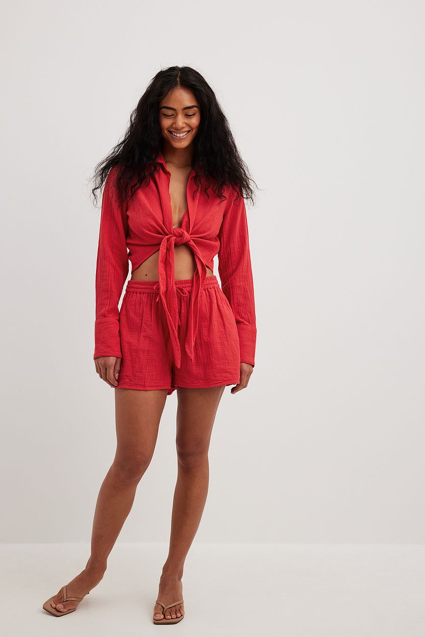 Structured Shorts Red | NA-KD