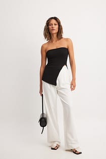 Structured Tube Side Slit Top Black | NA-KD