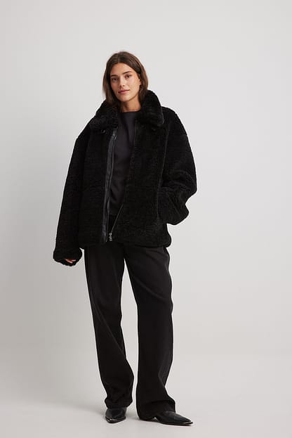 Teddy Jacket Black | NA-KD
