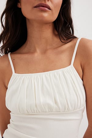Tight Ribbed Singlet Offwhite | NA-KD