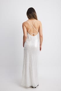 Transparent Sequins Dress White | NA-KD
